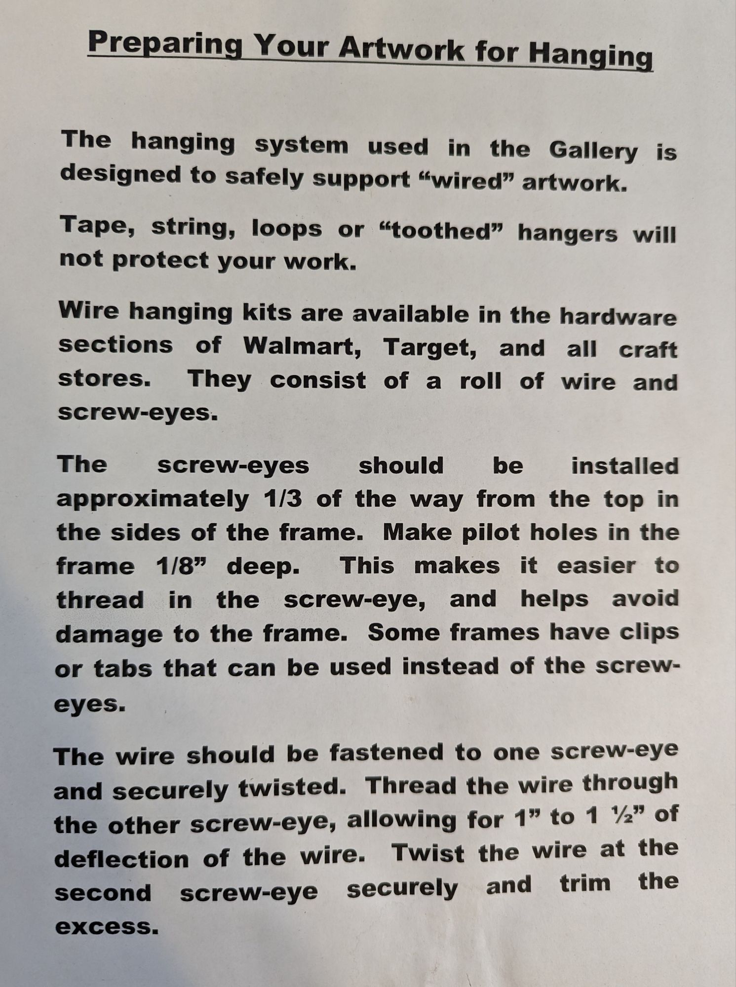 How To Frame for Shows – Center For the Arts in Southern New Jersey